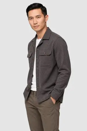 GARNET Regular-fit Camp Collar Overshirt Jacket