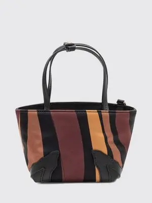 Emilio Pucci Palio Handbag In Multicolor Striped Silk With Double Leather Handles