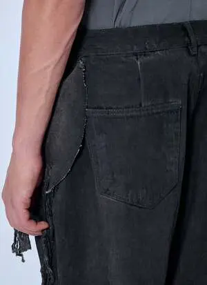 Rick Owens Shredded Denim Slivered Bootcut Jeans