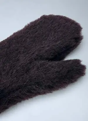 Max Mara Ombrato Teddy Fabric Mittens