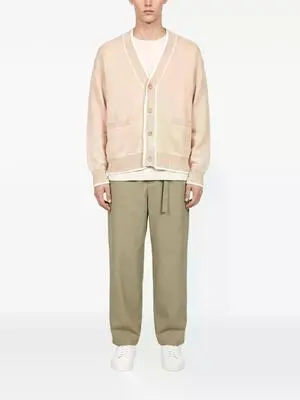 LANEUS Contrast-trim V-neck Cardigan
