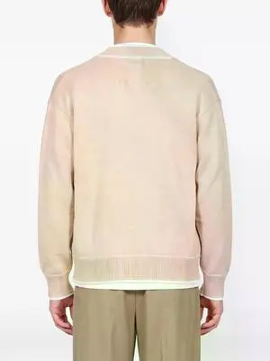 LANEUS Contrast-trim V-neck Cardigan