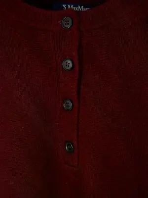 Max Mara Lisa Henley-neck Dropped-shoulder Sweater - Red