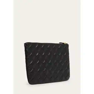 Valentino Garavani Butterfly-embroidered Quilted Leather Clutch Bag