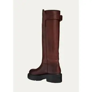 Miu Miu 55mm Lug-sole Leather Knee-high Boots