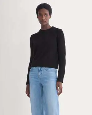 Everlane Shrunken Crew Sweater, Everyday Cotton Size - Black