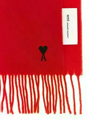 AMI Paris De Coeur Wool Scarf