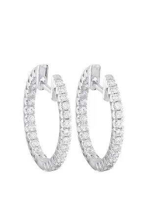 LB EXCLUSIVE Nside-out Diamond I Hoop Earrings - Silver