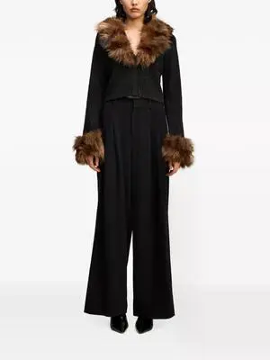 Cinq À Sept Della Faux-fur Trim Cardigan