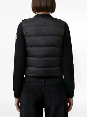 Moncler Alpaca & Wool Blend Padded Cardigan - Black