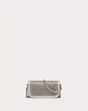 Valentino Garavani Small Locò Shoulder Bag With Rhinestones