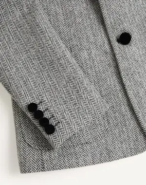 Valentino Garavani Single-breasted Wool Jacket In Chevron Pattern