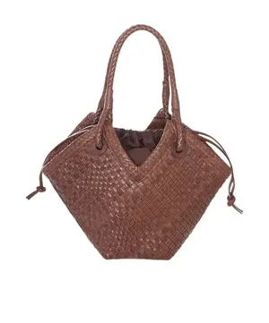 IBELIV Small Trinity Woven-leather Tote Bag - Choco