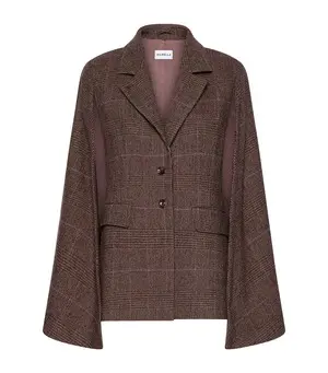 Marella Wool-blend Check Cape