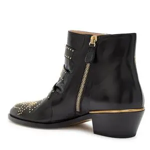 Chloé Leather Wedge Heeled Ankle Boots
