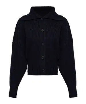 ALLSAINTS Caron Ribbed Button-up Cardigan - Navy