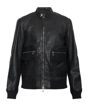 ALLSAINTS Hiro Zipped Leather Jacket - Black