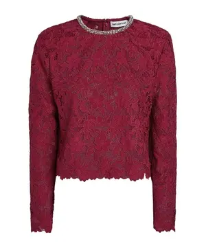 SELF-PORTRAIT Diamond-encrusted Lace Top