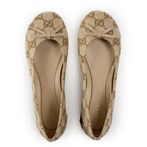 Gucci Rhinestone Jacquard Ballet Flats