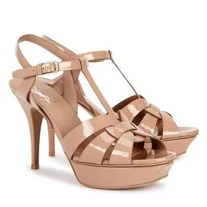 Saint Laurent Glossy Waterproof Platform High-heeled Shoes