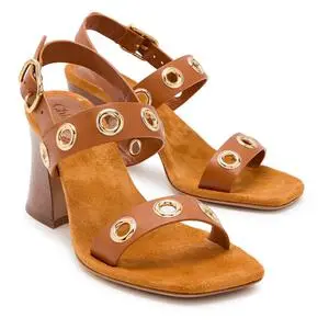 Chloé Leather Square-toe Block-heel Sandals