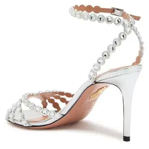AQUAZZURA Metallic Leather Sandals