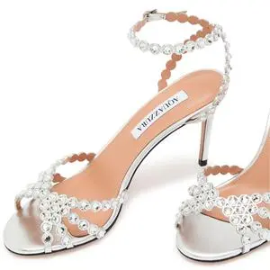 AQUAZZURA Metallic Leather Sandals