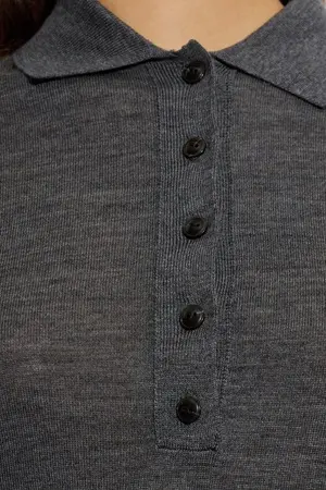 ALLSAINTS Martel Long Sleeve Knitted Top - Gray