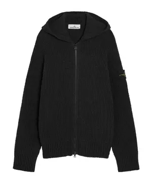 Stone Island Knitted Hooded Zip Cardigan