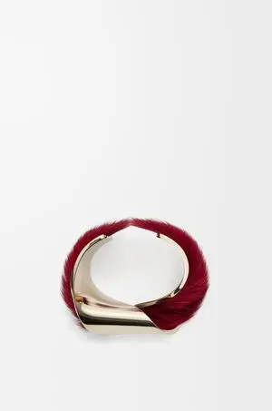 Loewe Wide Twisted Cuff In Hairy Calfskin