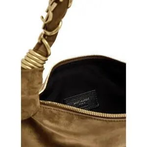 Saint Laurent Faux Suede Crescent-shaped Underarm Bag