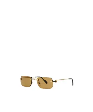 Cartier Rimless Rectangle Sunglasses - Gold