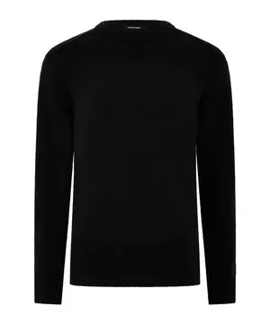 C.P. COMPANY Crew Neck Fine Knit Sweater - Black