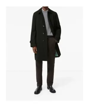 Burberry Long Gabardine Car Coat With Warmer