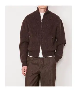 Officine Générale Zip-up Ribbed Knit Cardigan - Black