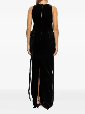 SELF-PORTRAIT Bead-embellished Velvet Dress