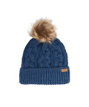 Barbour Twist-knit Fuzzy Pom-pom Cold Cap - Blue