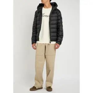 Moncler Shiny Front Hooded Quilted Down Jacket