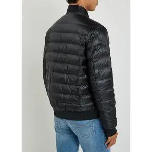 Moncler Stand-collar Horizontal Quilting Glossy Down Jacket
