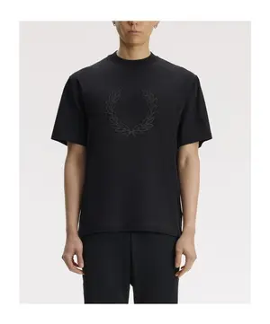 Fred Perry Cotton Short Sleeve Crew Neck Tee