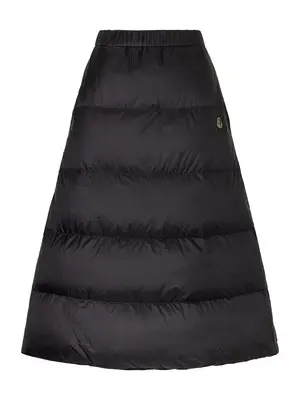 Moncler Logo-appliquéd Quilted Down Knee-length Skirt