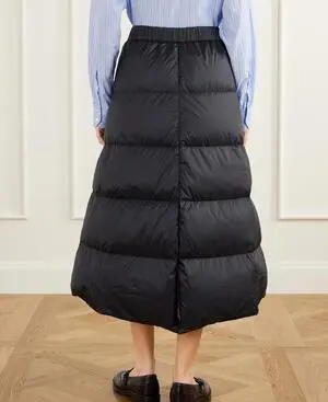 Moncler Logo-appliquéd Quilted Down Knee-length Skirt