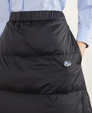 Moncler Logo-appliquéd Quilted Down Knee-length Skirt
