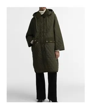 Barbour Long Diamond-quilted Hooded Coat