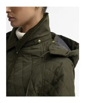 Barbour Long Diamond-quilted Hooded Coat
