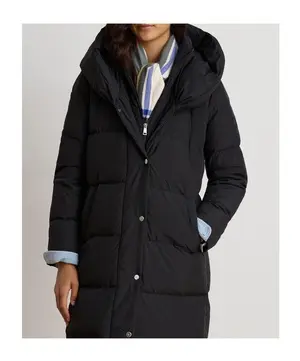 Ralph Lauren Longline Hooded Puffer Jacket - Black
