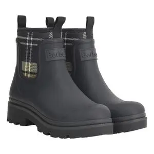 Barbour Checkered Patchwork Ankle Rain Boots