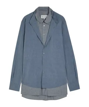 MAISON MARGIELA Checked Cotton-poplin Shirt - Blue