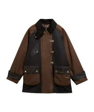 Barbour Felton Checked Waxed Jacket - Rustic/bark/muted