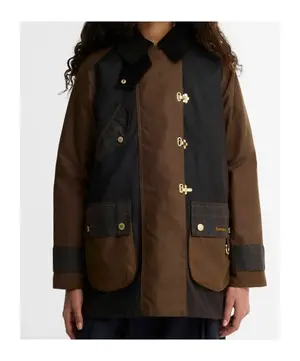 Barbour Felton Checked Waxed Jacket - Rustic/bark/muted